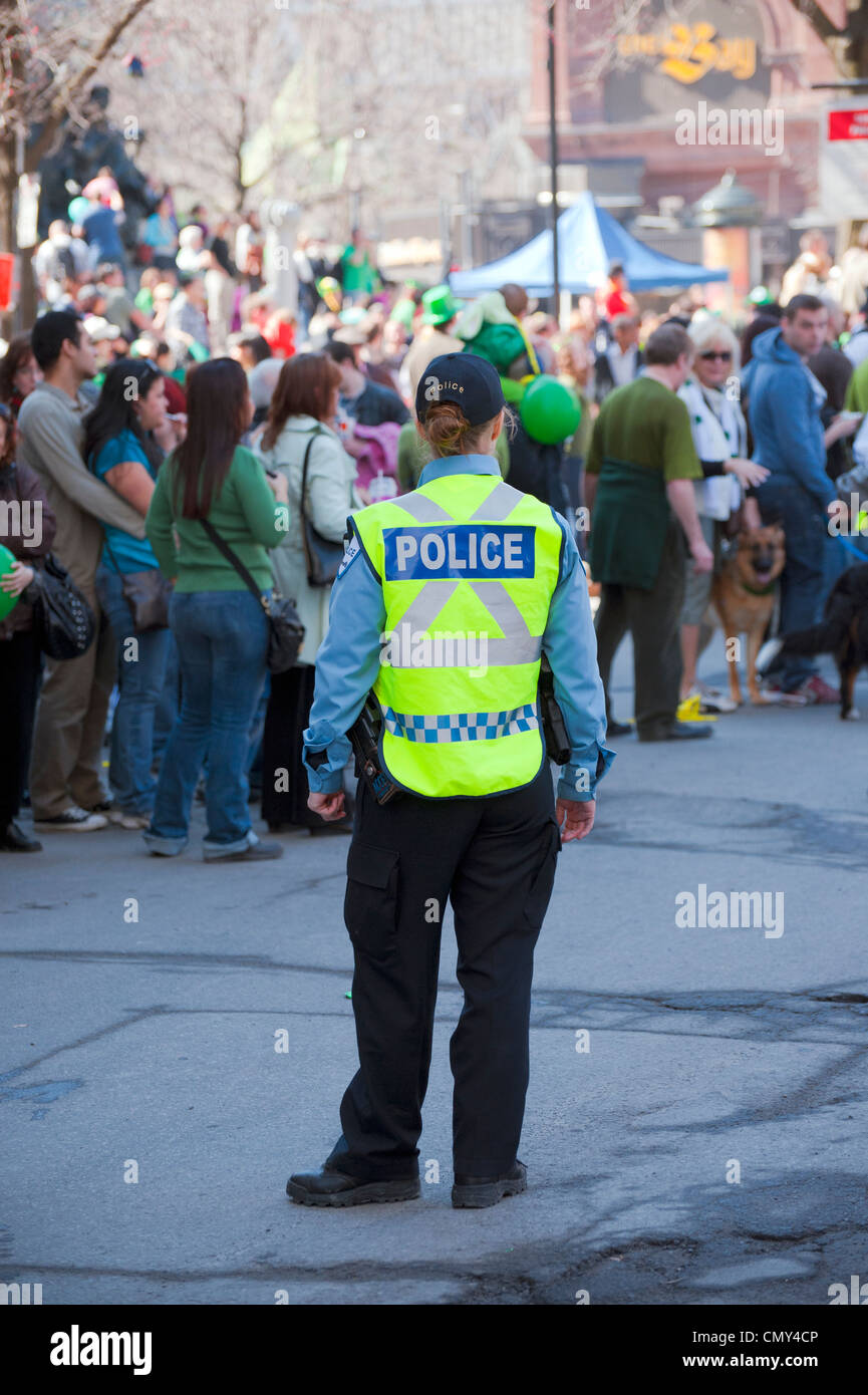 Female police officer on duty during the 2012 St Patrick's day parade ...