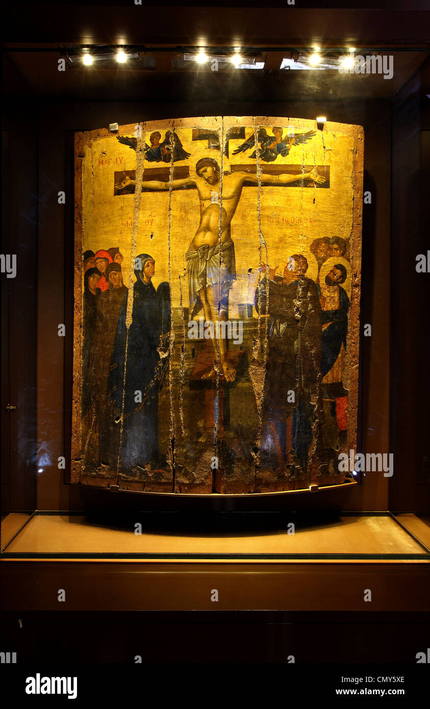 The rare and priceless icon of the Crucifixion in the church of ...
