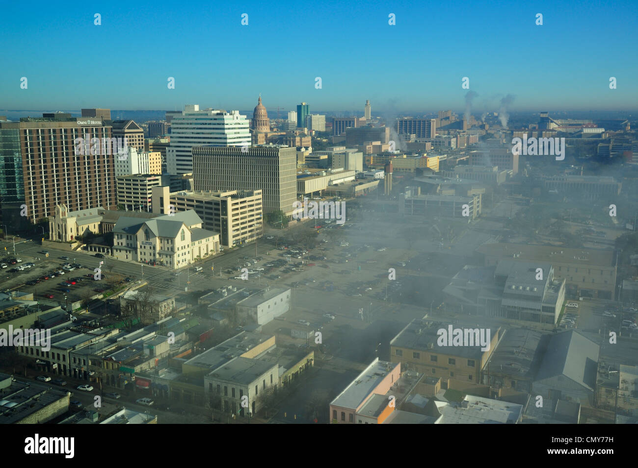 Morning fog over downtown Austin, Texas TX Stock Photo - Alamy