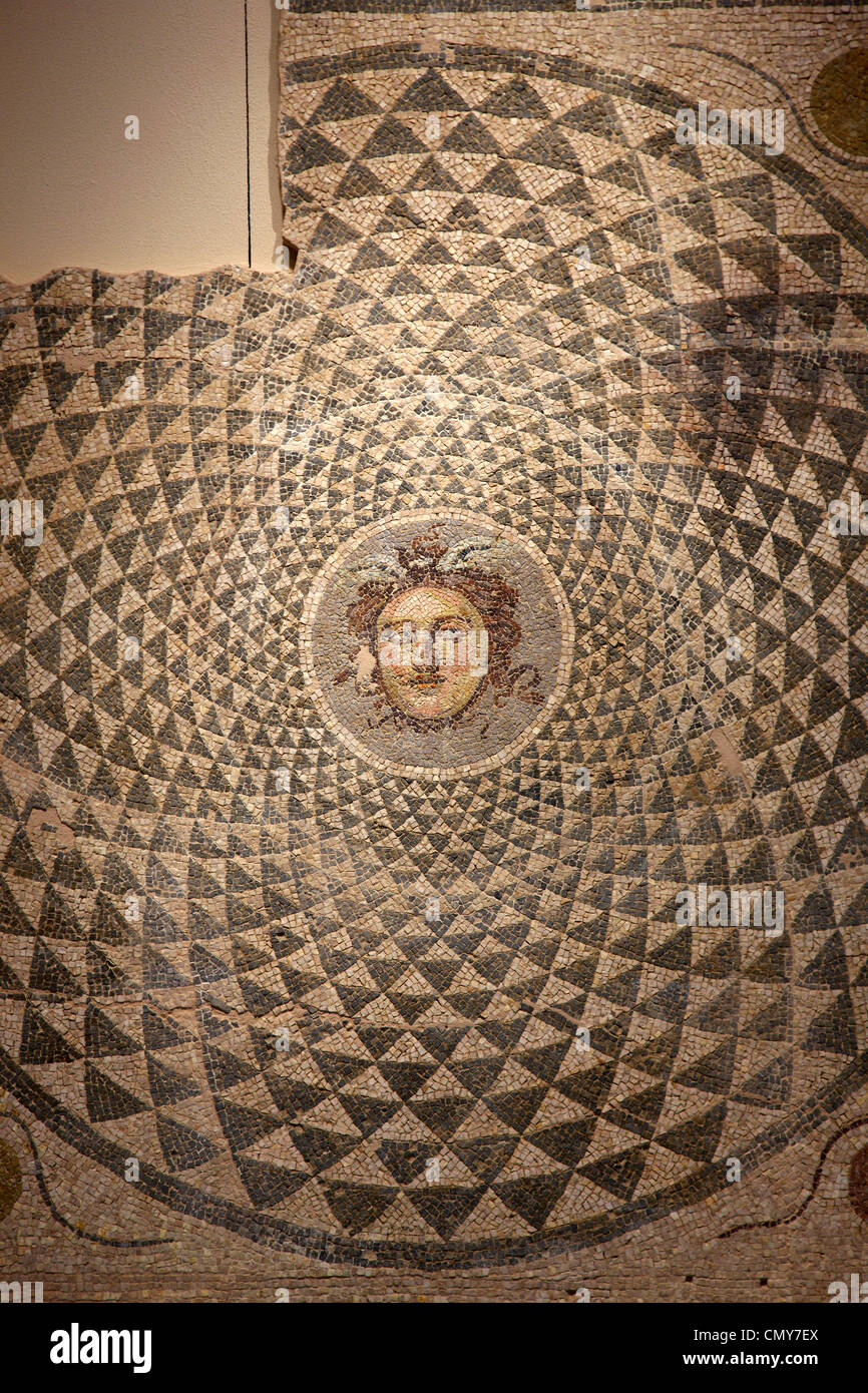 The Medusa mosaic floor (of the Roman Era) at the Archaeological Museum ...