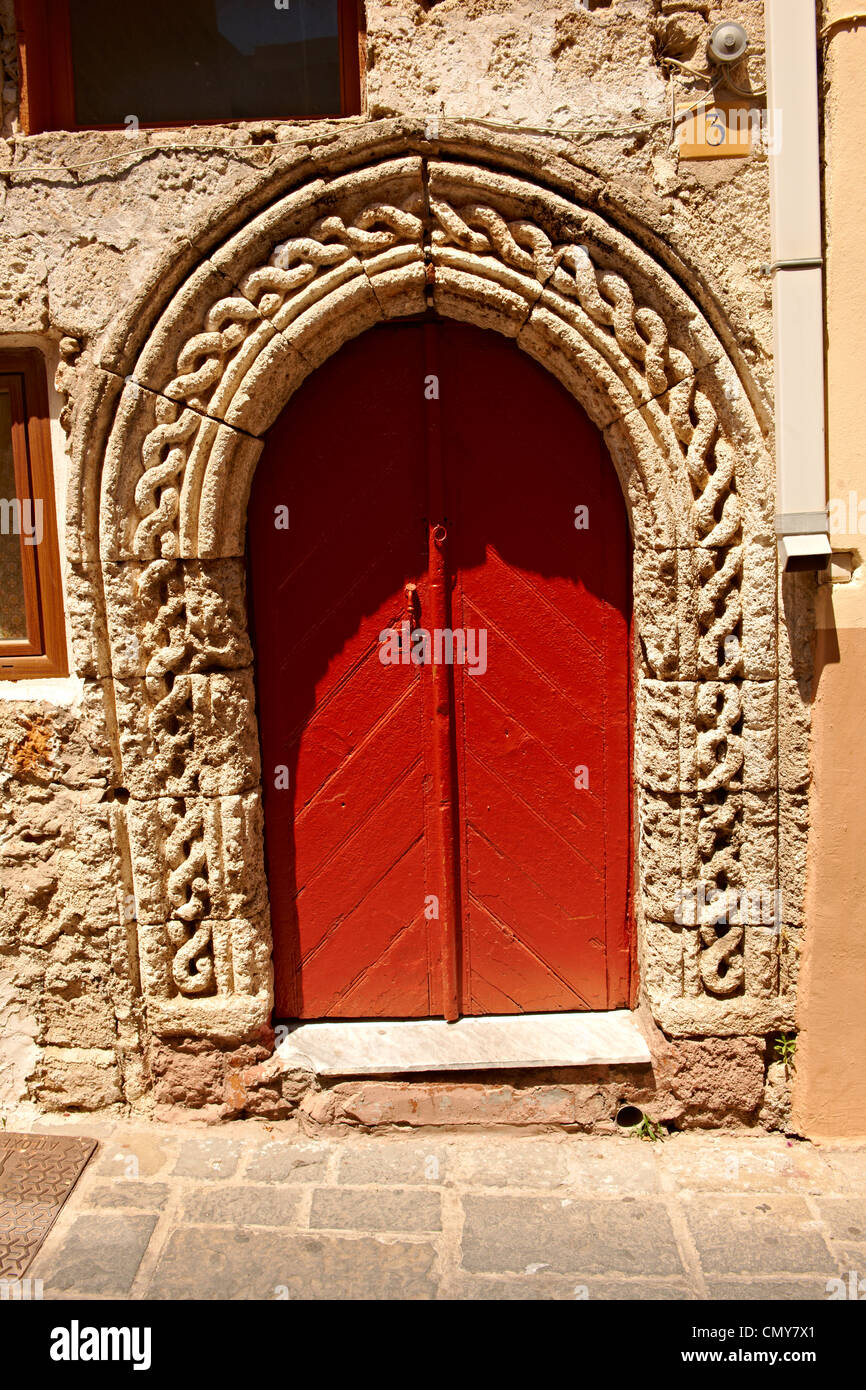 Medieval doorway in Rhodes, Greece. UNESCO World Heritage Site Stock ...