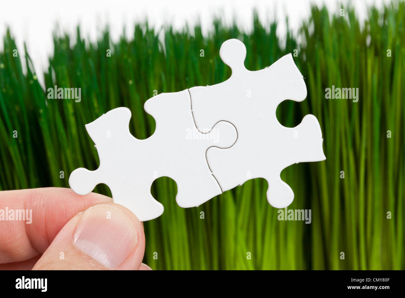 Green grass and Puzzle, concept of Environmental Conservation Stock ...