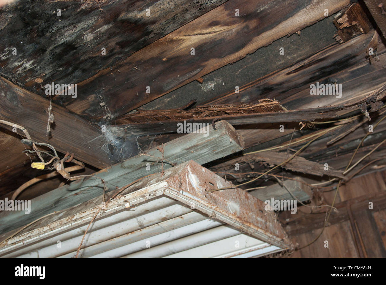 Rotted Shed Ceiling Stock Photo - Alamy