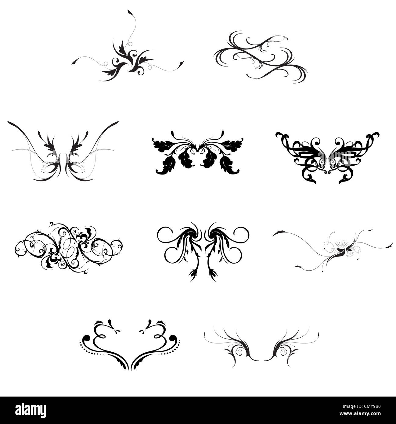 Vintage style decorative design elements vector Stock Photo - Alamy