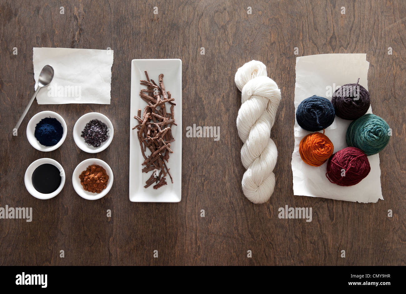 Presentation of raw materials for textiles, pigments, greige and ...