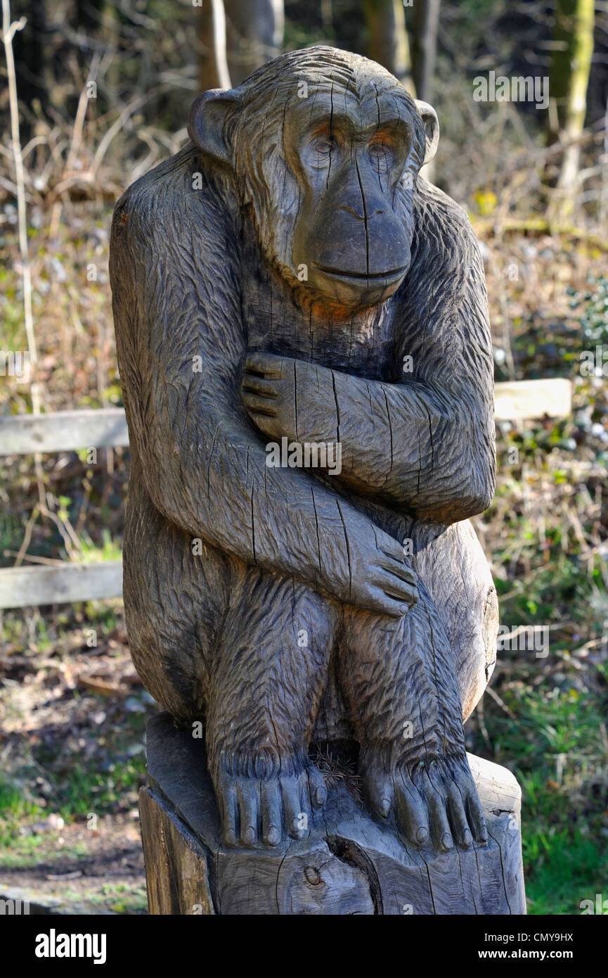 'Go Ape'', Outdoor sculpture. Grizedale Forest Park, Lake District ...