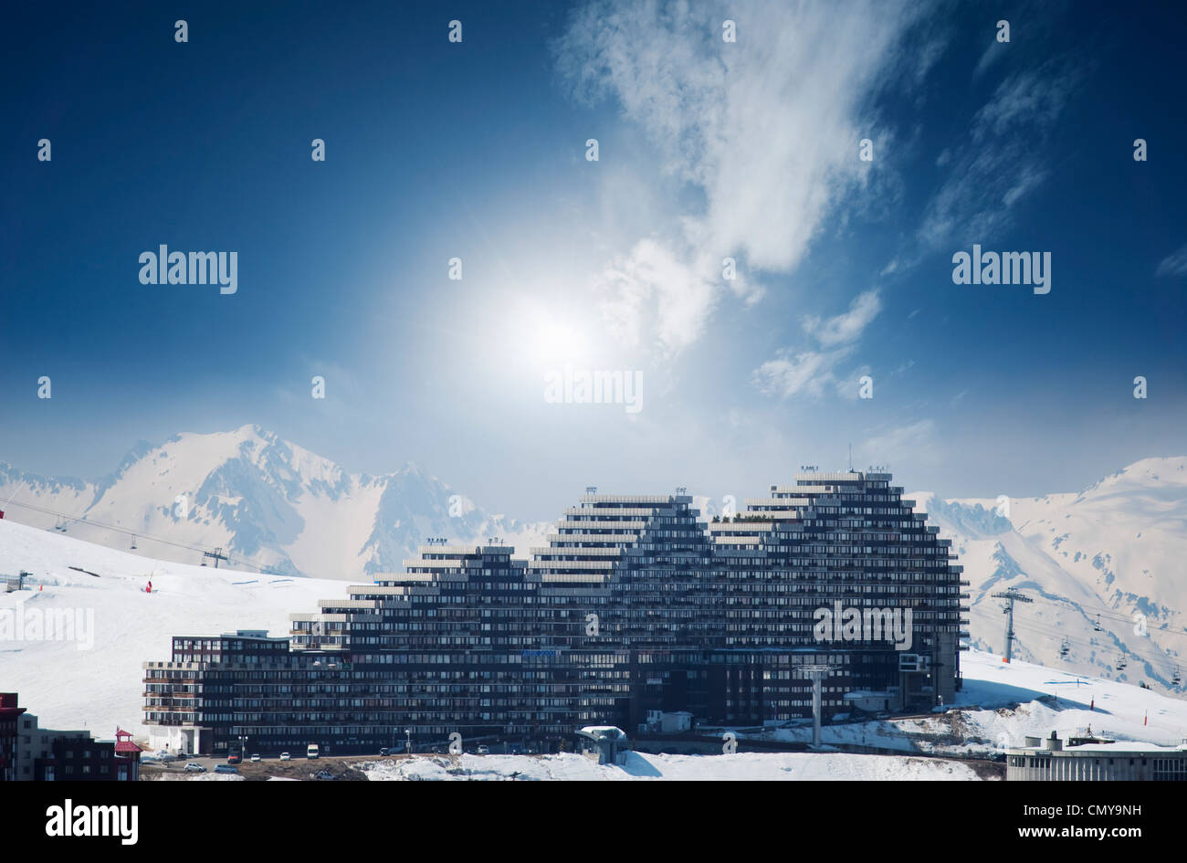Aime La Plagne 2000 architecture, the Paquebot des Neiges, designed by ...