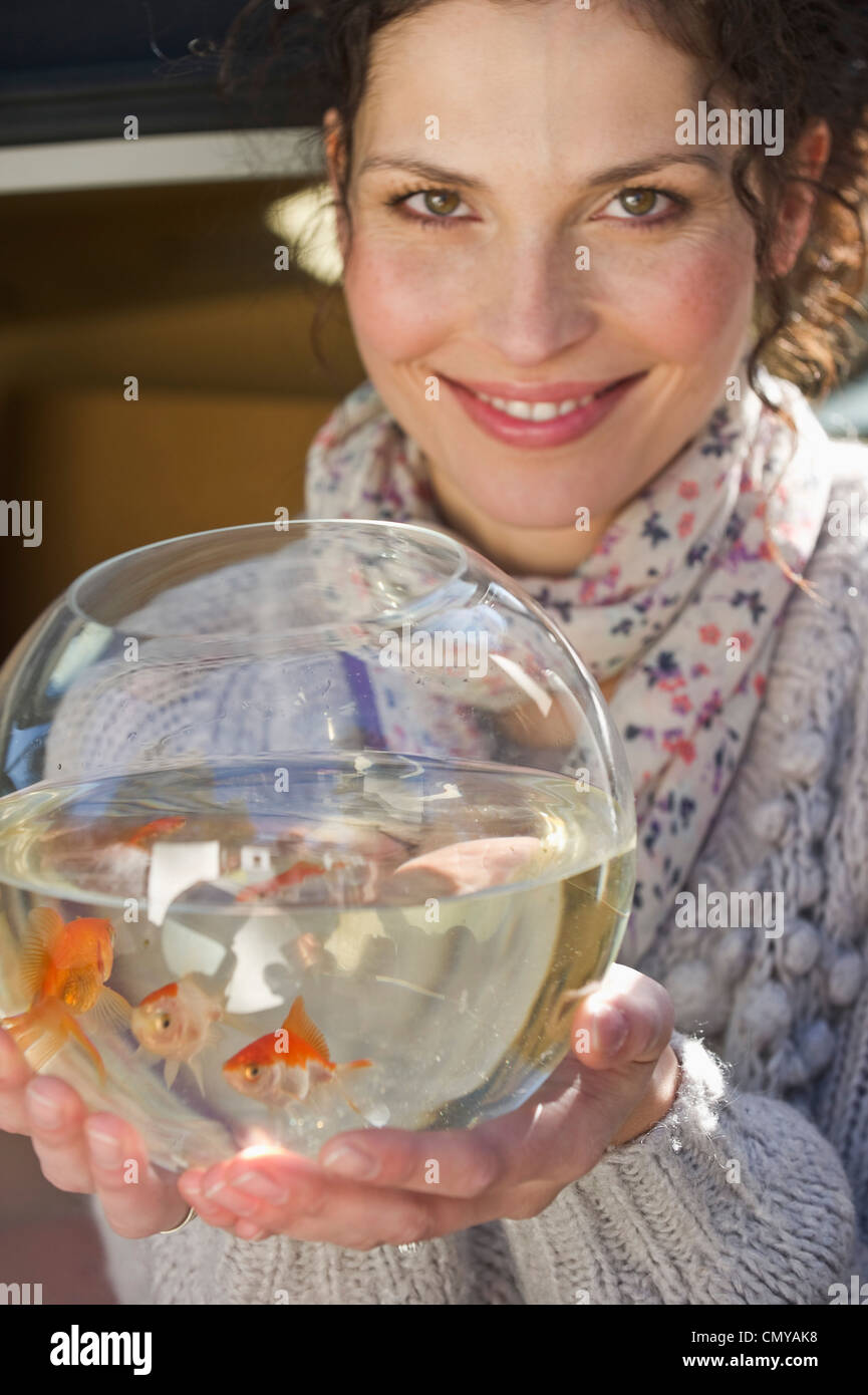 Goldfish bowl woman hi-res stock photography and images - Alamy
