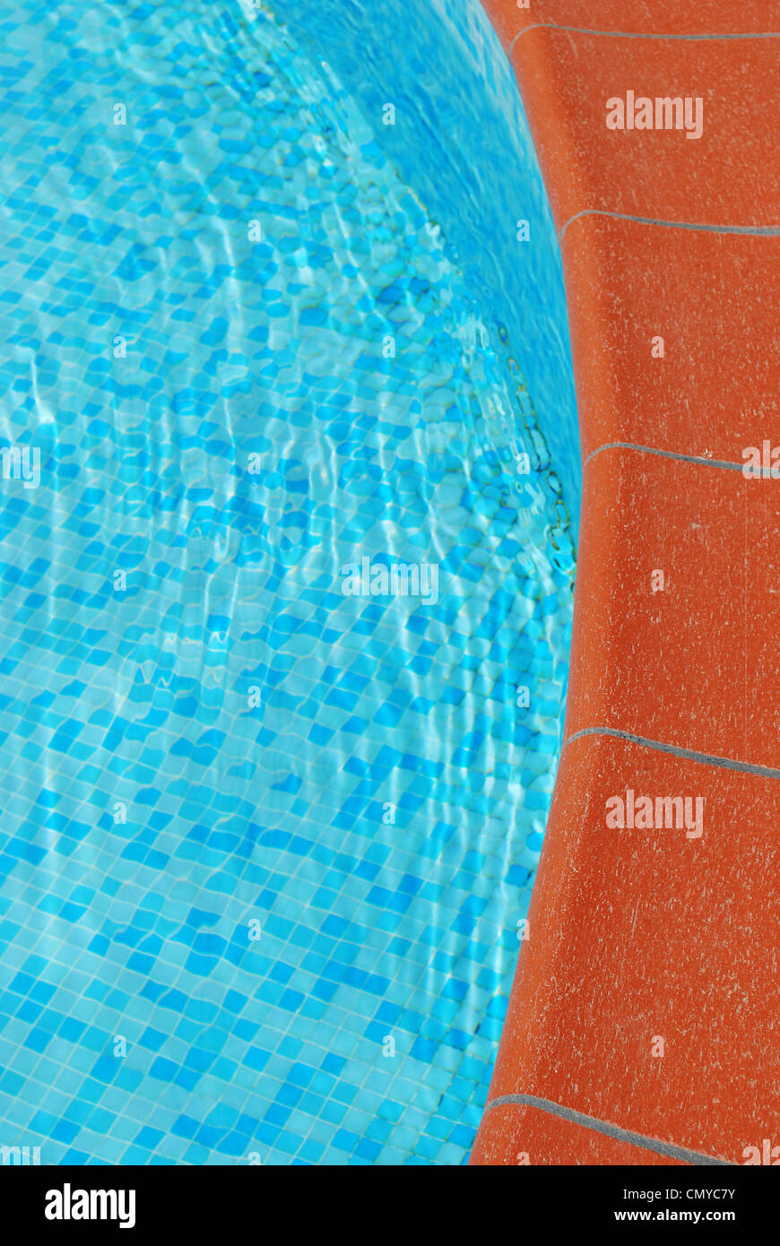 Clean water in a beautiful turquoise swimming pool detail as a ...