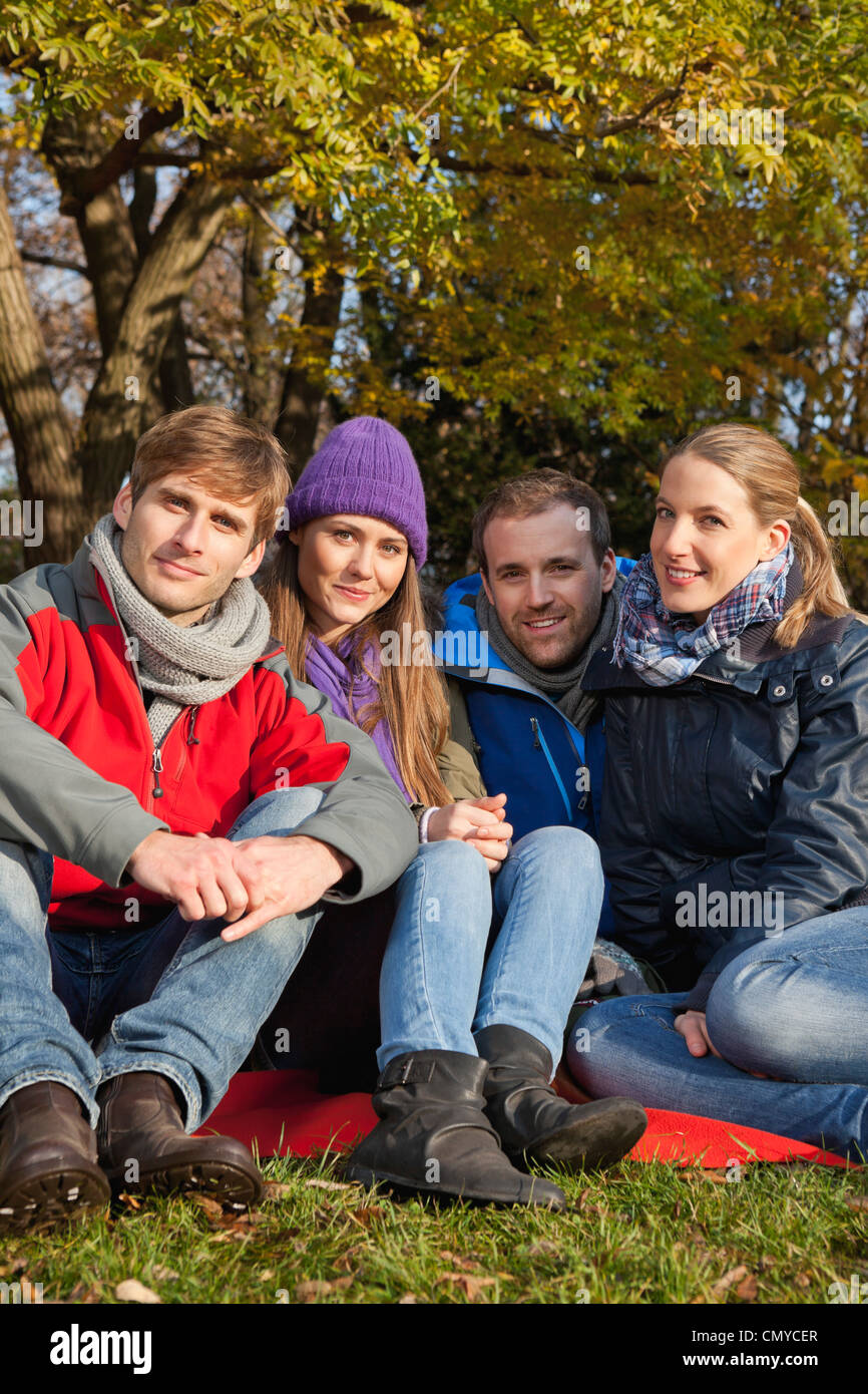 Germany, Berlin, Wandlitz, Friends smiling, portrait Stock Photo - Alamy