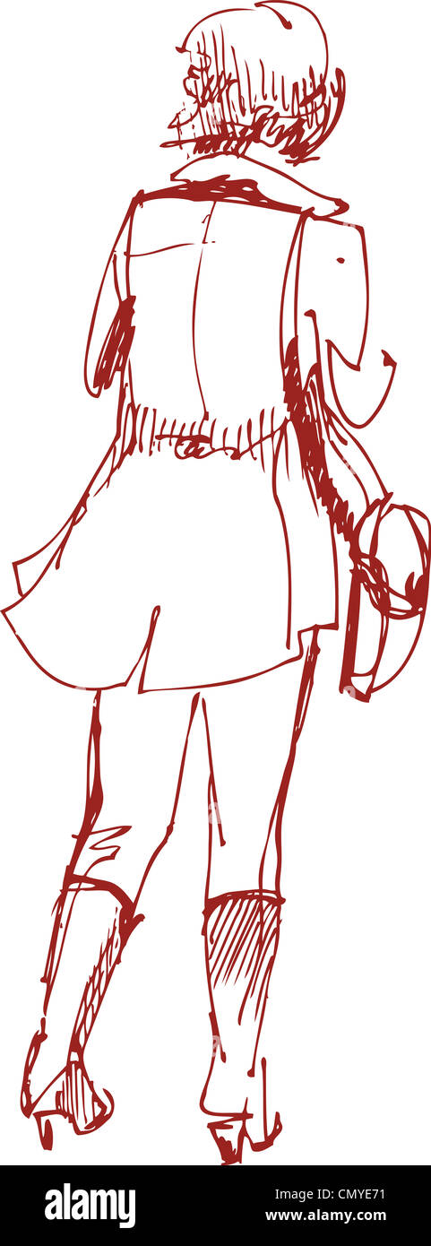 Back of lady sketch hi-res stock photography and images - Alamy