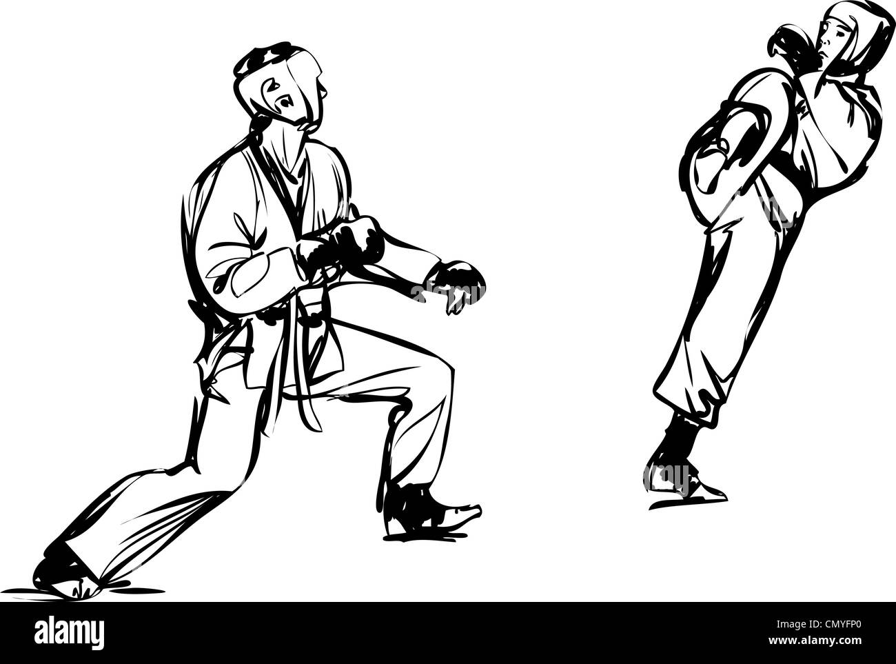 Karate Kyokushinkai sketch martial arts and combative sports Stock ...