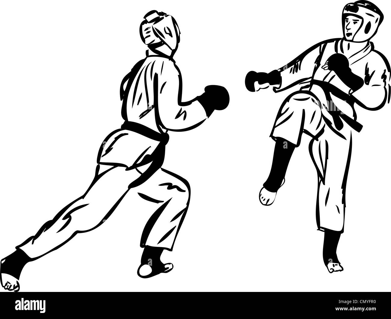 Karate Kyokushinkai sketch martial arts and combative sports Stock ...