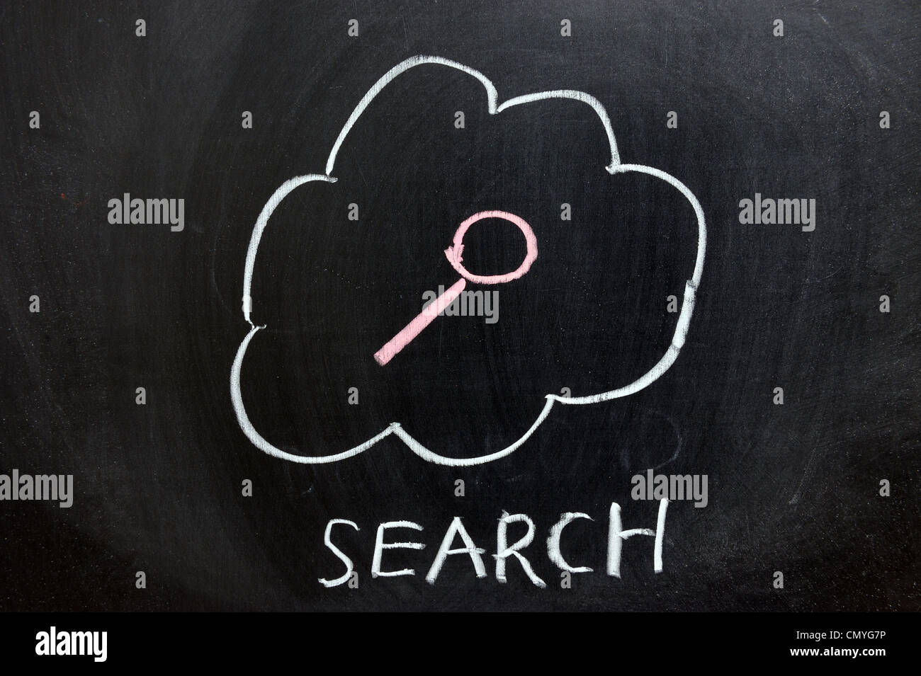 Search from cloud service - cloud computing concept Stock Photo - Alamy
