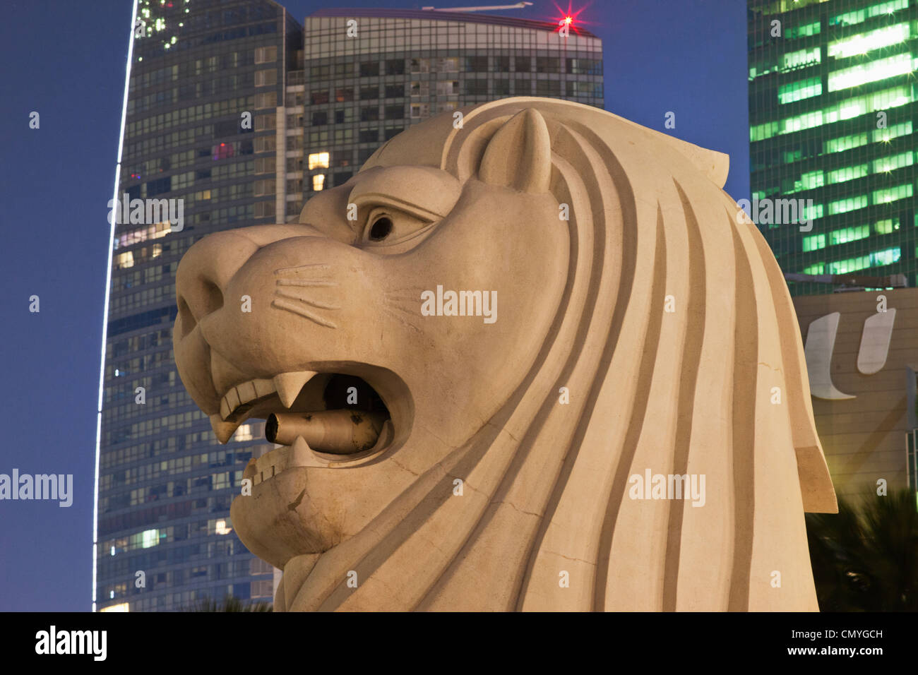 Singapore, Merlion Statue Stock Photo - Alamy
