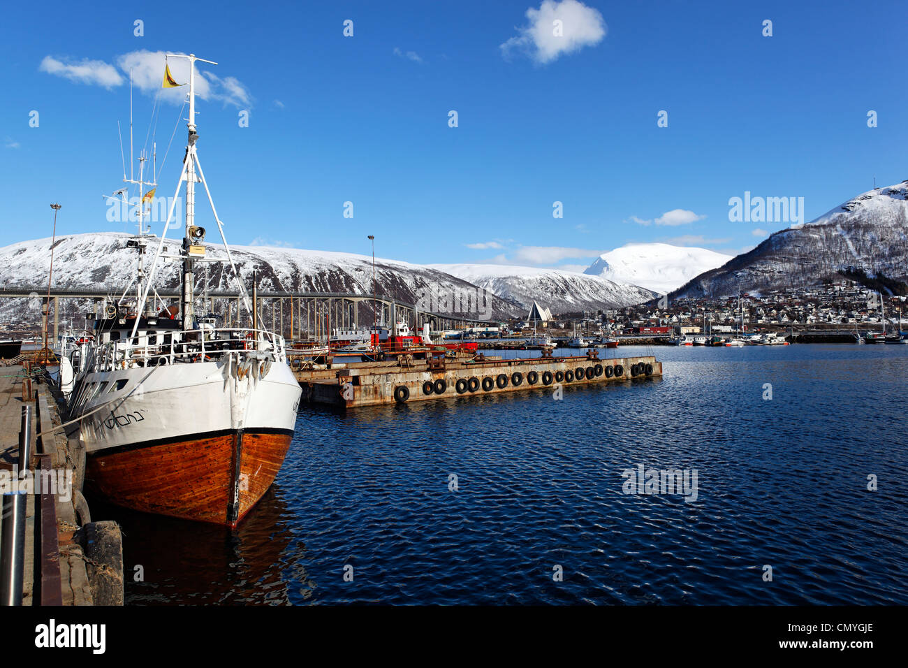Norway, County of Troms, Tromso, old trawler Stock Photo - Alamy