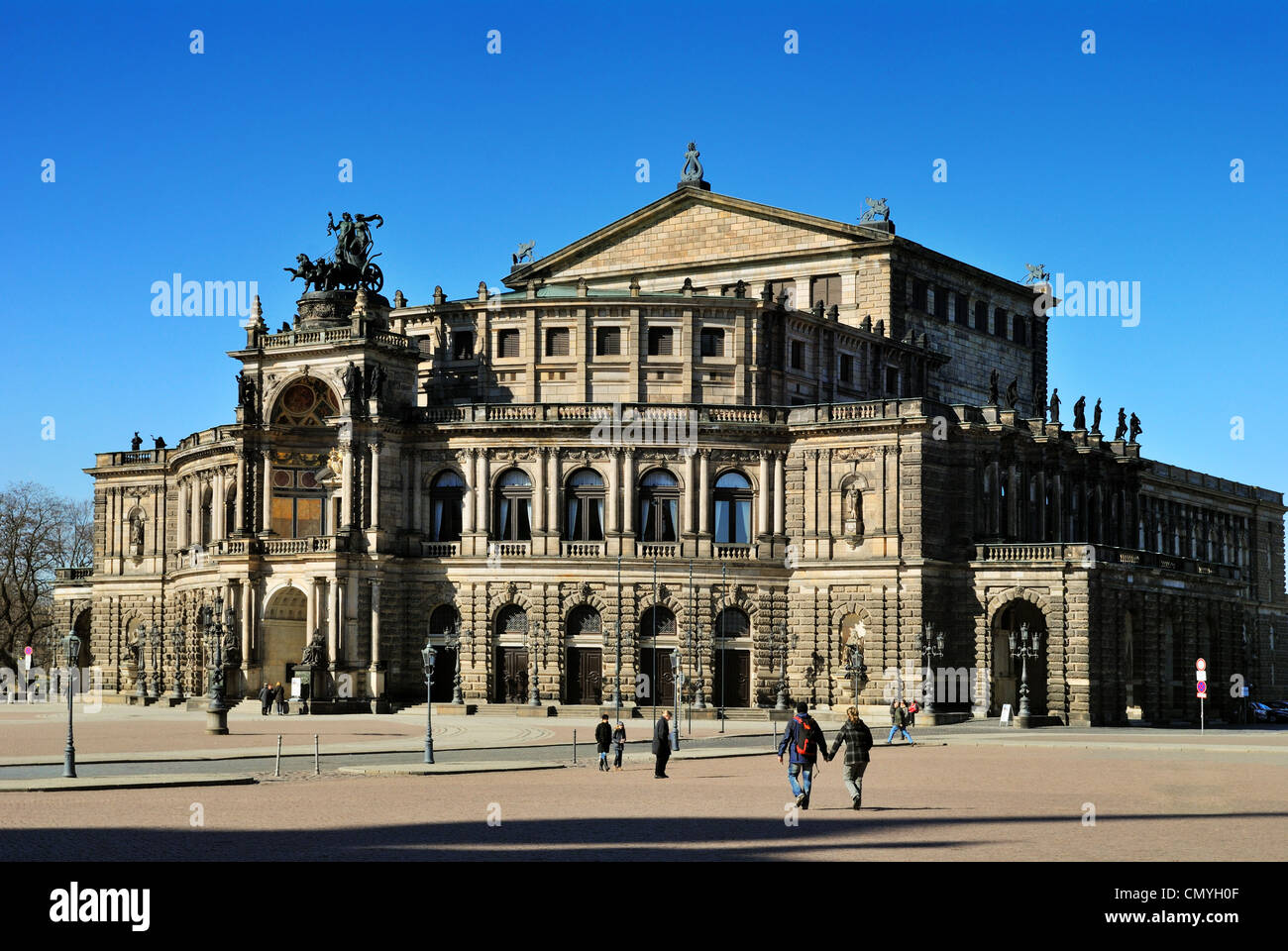 The Semperoper opera house in Dresden, Germany - Mar 2011 Stock Photo ...