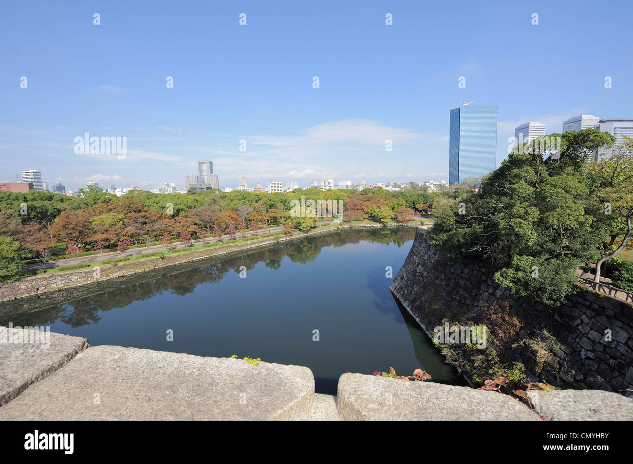 ditch of Osaka-Jo castle, Osaka, Japan Stock Photo - Alamy