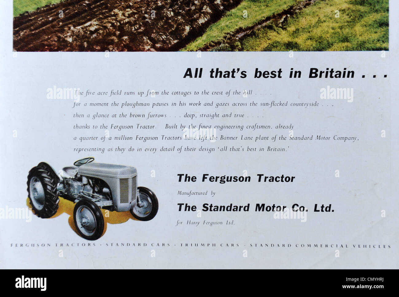 Ferguson Tractor advert in The Illustrated London News 23/2/52 Stock ...