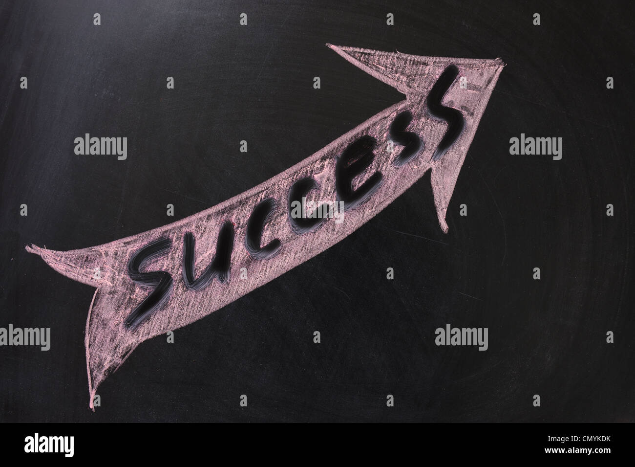 Chalk drawing - Success word written in a arrow Stock Photo - Alamy