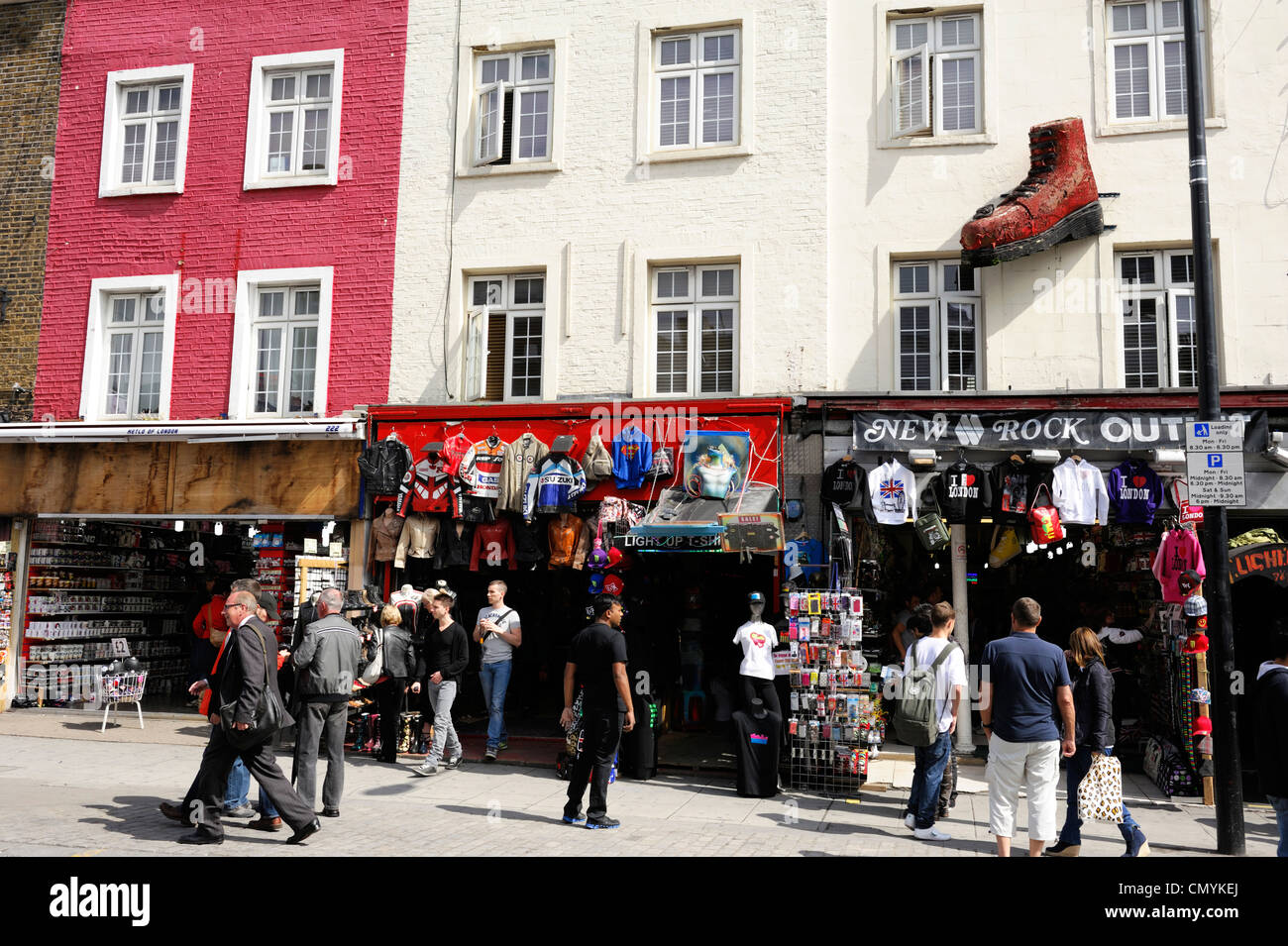 United Kingdom, London, Camden, walkers at the trendy stores of Camden ...