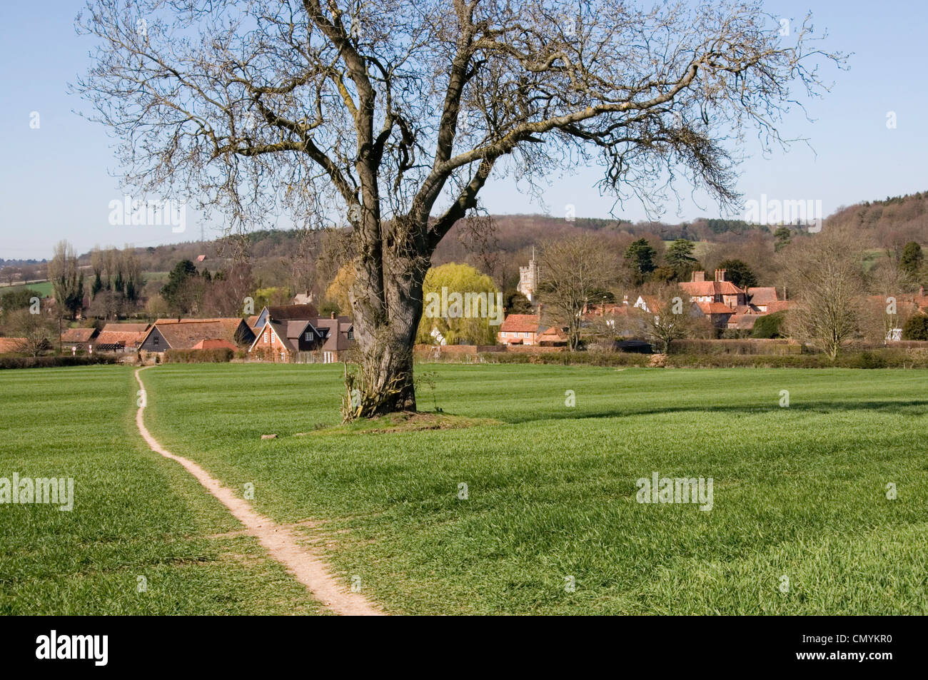 Bucks -Chiltern Hills - Little Missenden - view to the village - from ...