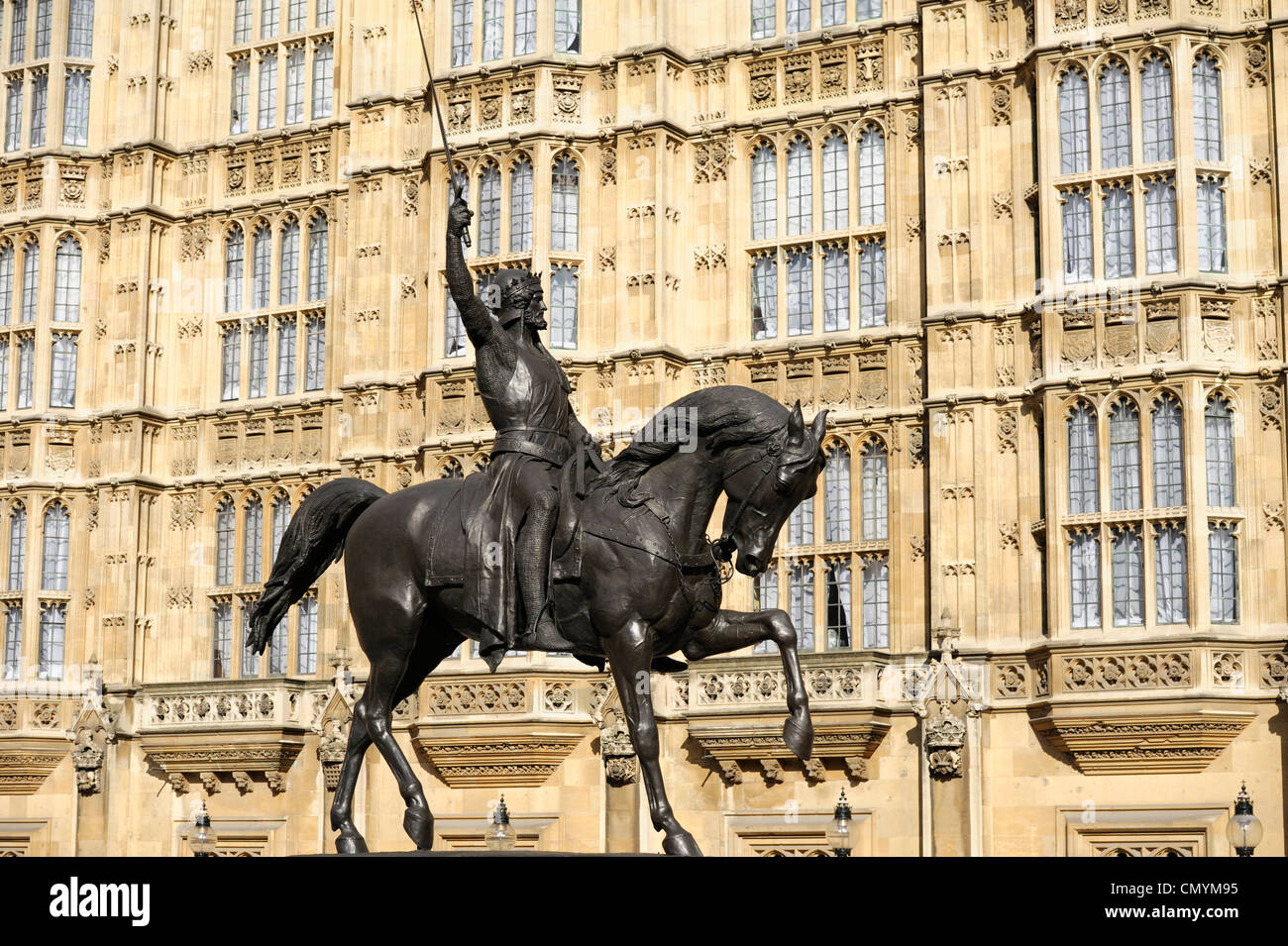 United Kingdom, London, Palace of Westminster, Statue of Richard I or ...