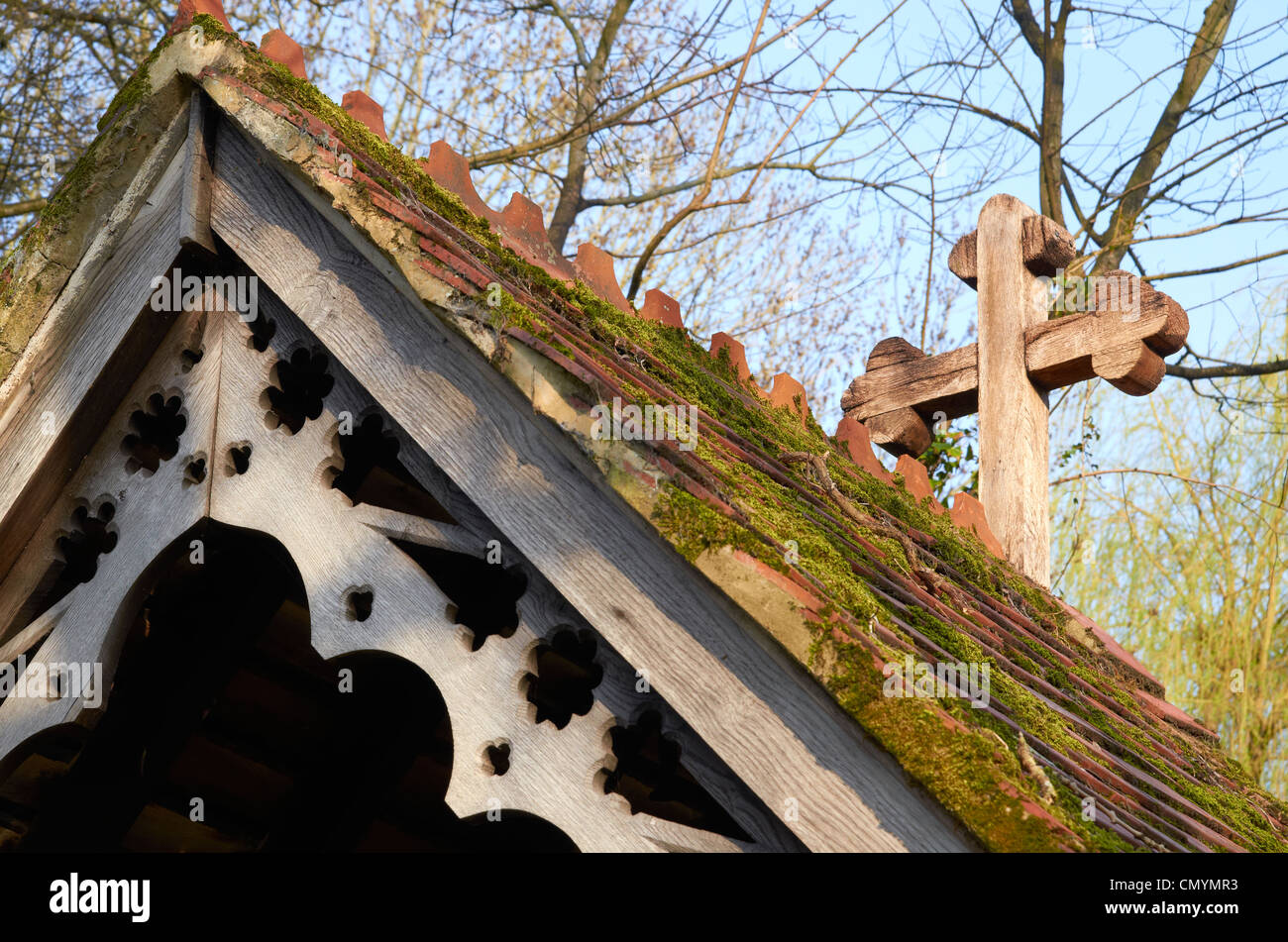 Lychgate (lych gate, lichgate, lycugate), Headbourne Worthy church in ...