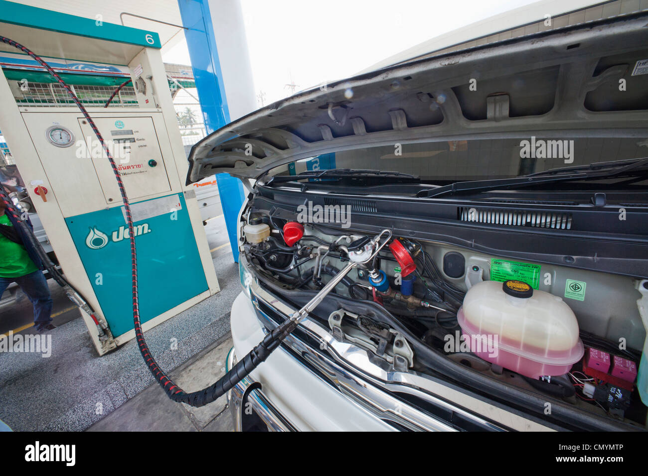Thailand, LPG Gas Stand, Van Being Filled with LPG Stock Photo - Alamy