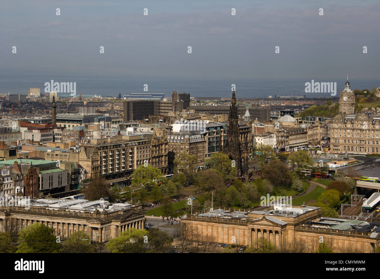 The Scott Monument and surrounding area (including Princes Street ...
