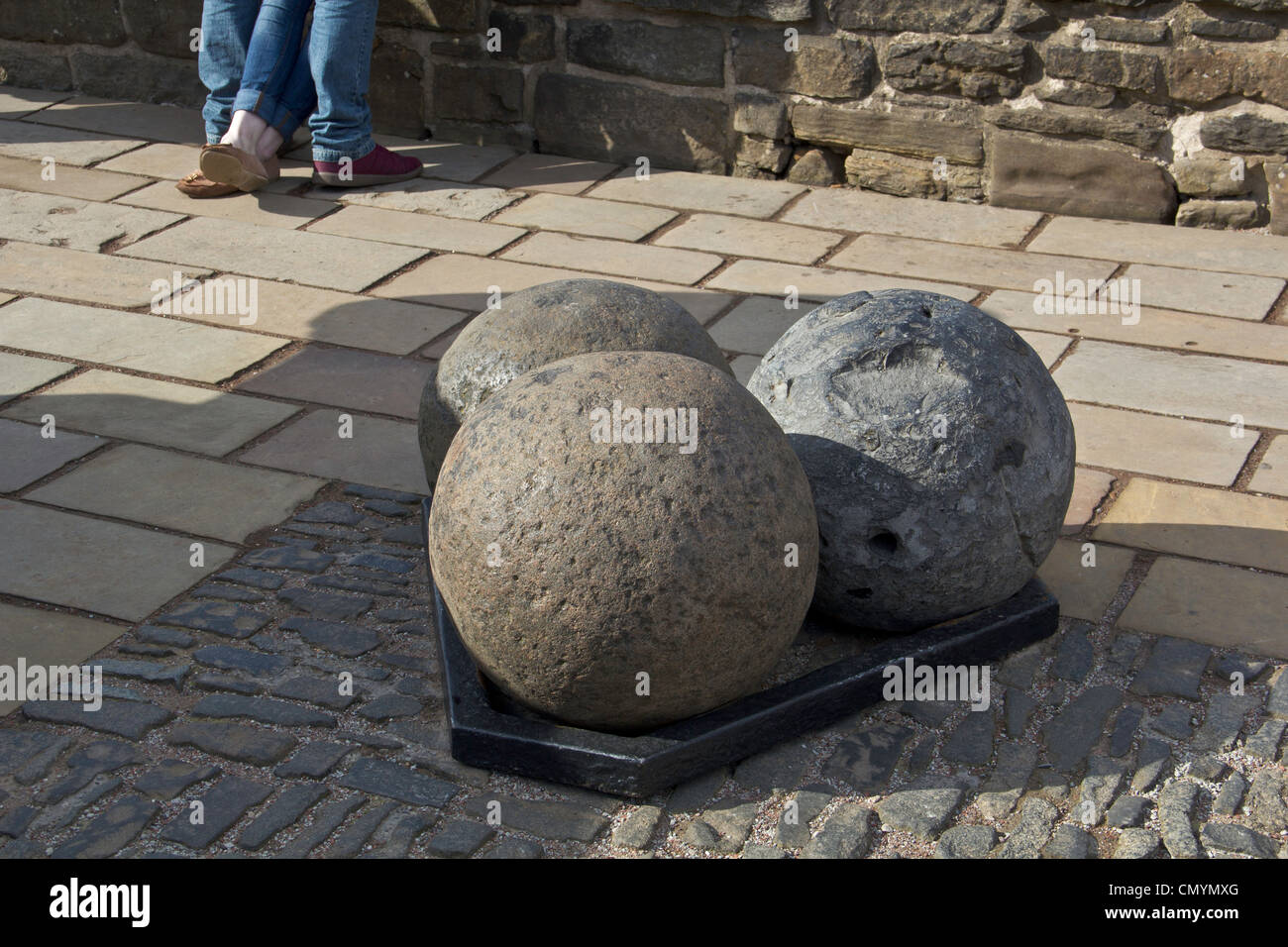 The ammunition for Mons Meg at Edinburgh Castle, large heavy stone ...