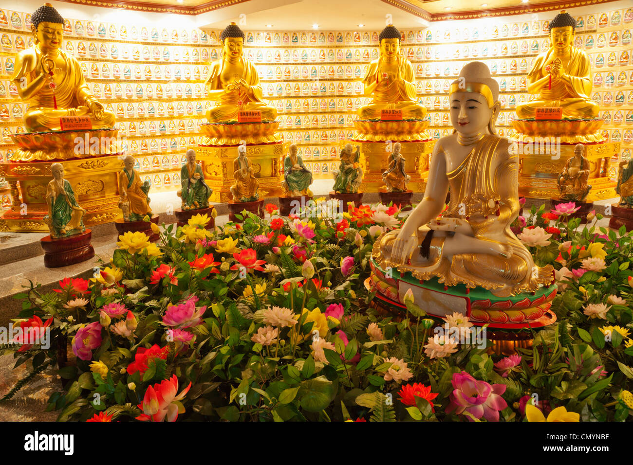 China, Hong Kong, Tsuen Wan, Western Monastery, Buddha Statues Stock ...