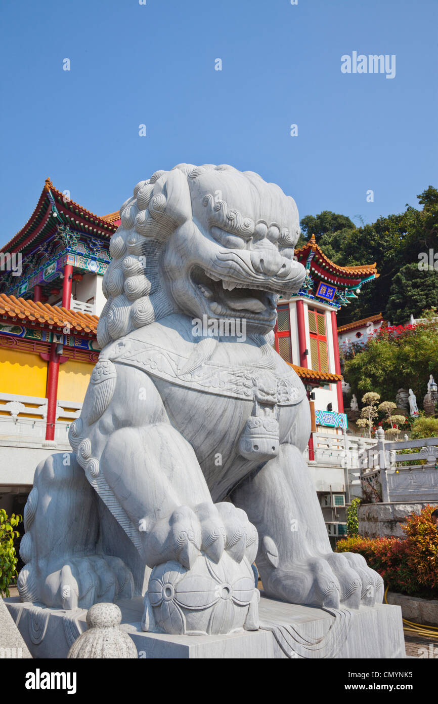 China, Hong Kong, Tsuen Wan, Western Monastery, Chinese Lion Statue Stock Photo - Alamy