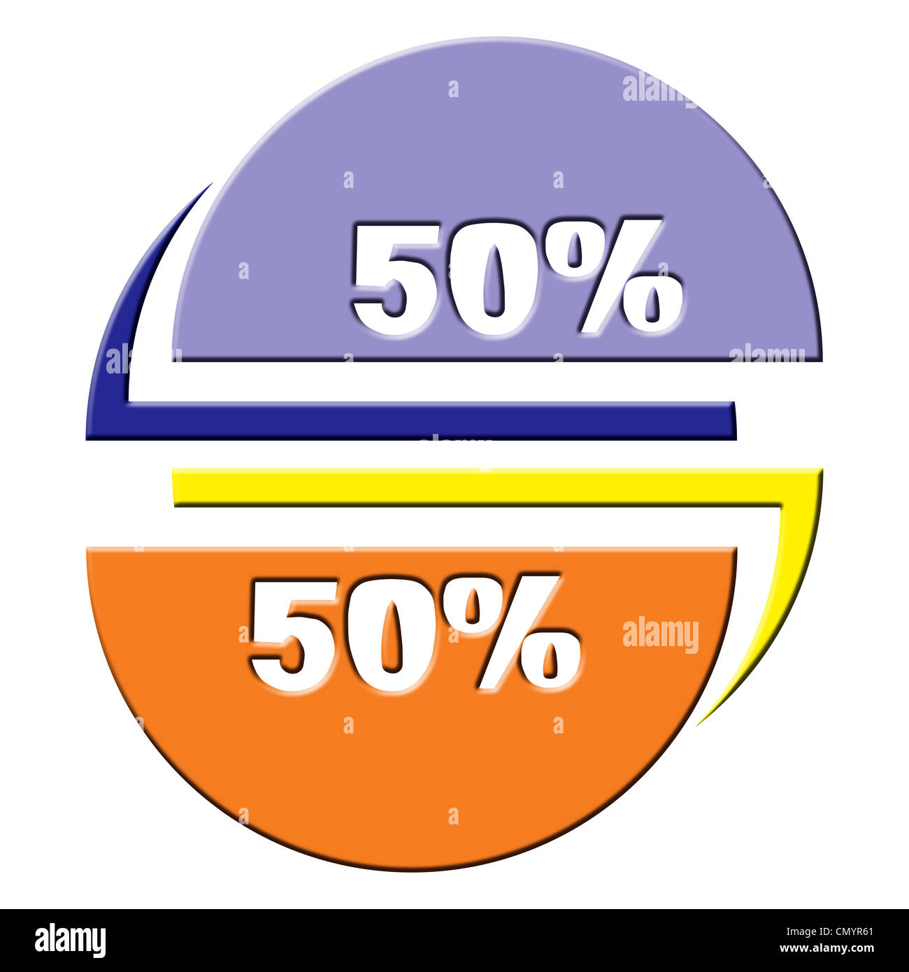 percentage chart 50 and 50 Stock Photo - Alamy