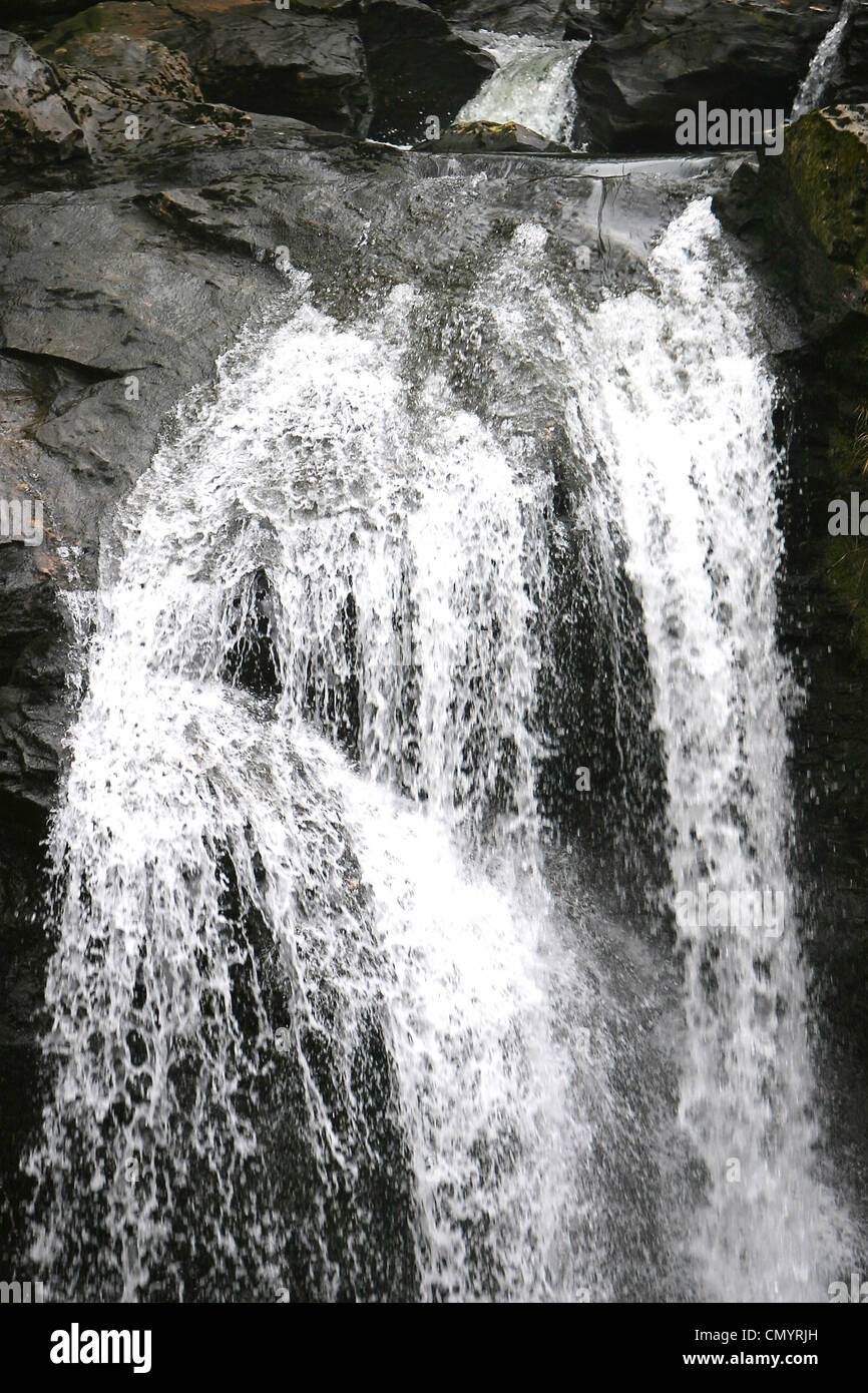 Mountain waterfalls Falls of Falloch Loch Lomond Scotland UK Stock ...