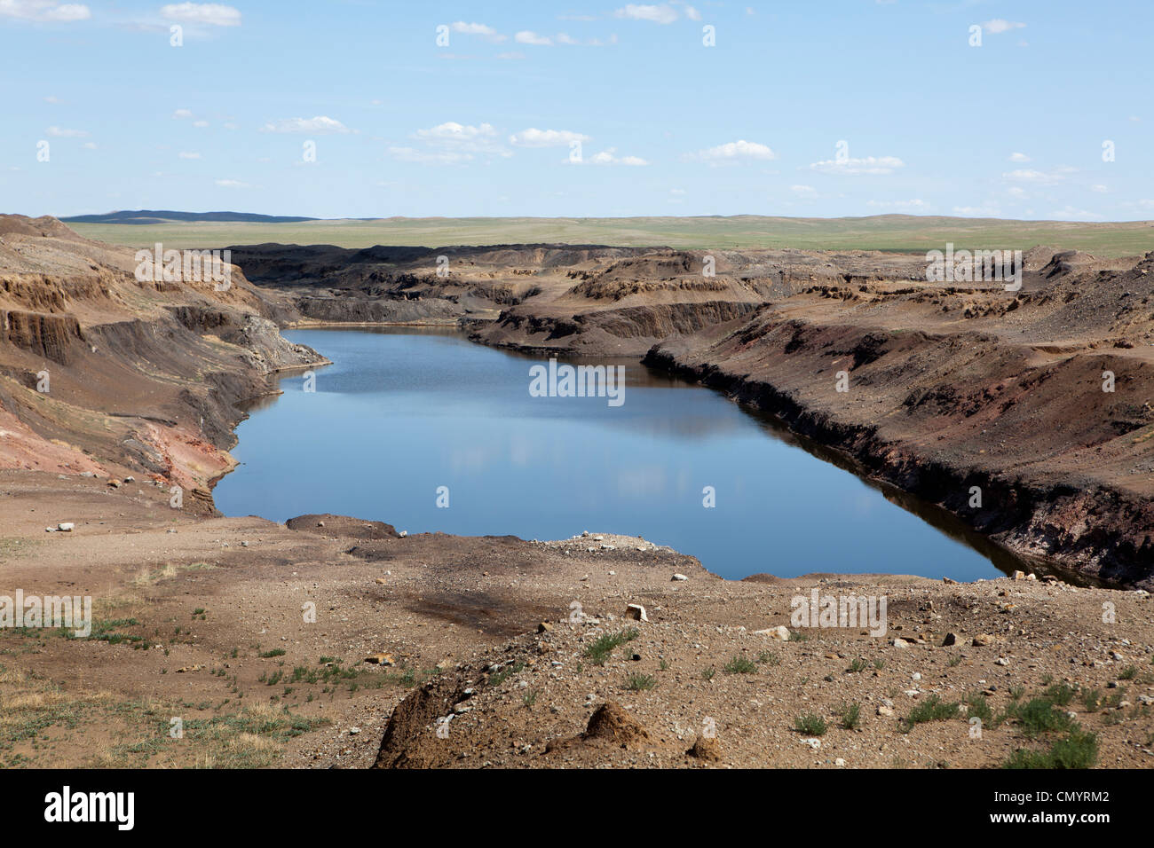 Landscape of abandoned mine field, Mongolia Stock Photo - Alamy