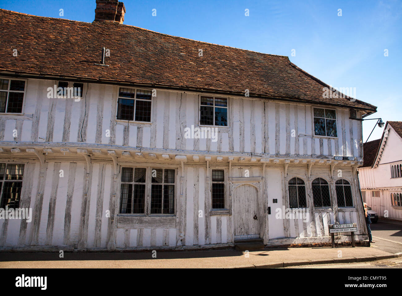 Medieval Tudor building on Lady Street in Lavenham, Suffolk Stock Photo ...