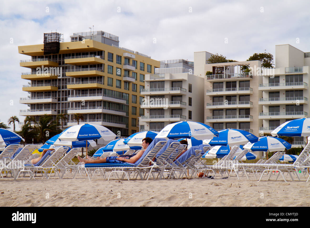 Florida miami beach public rental chairs hi-res stock photography and ...