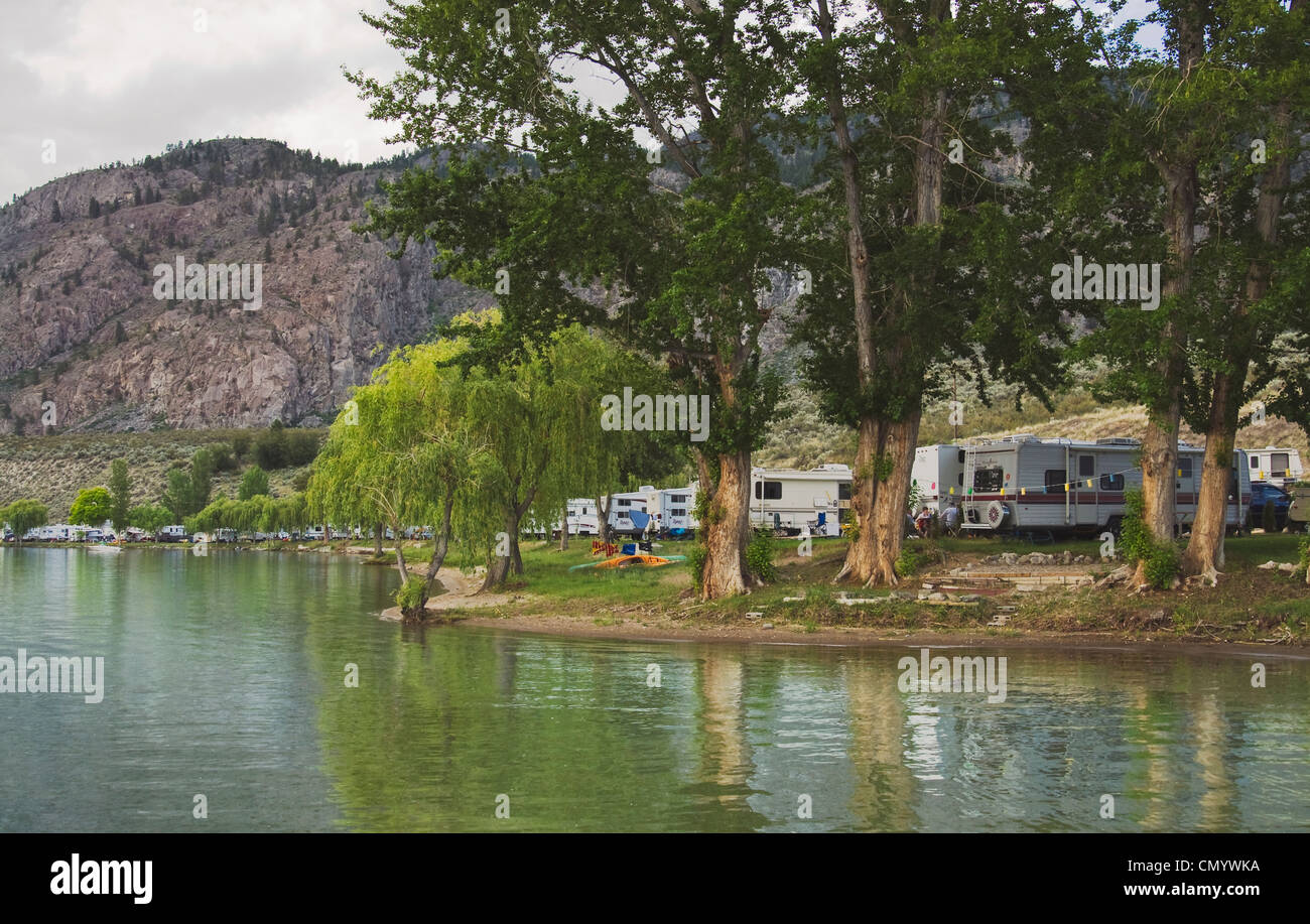 Campground, Osoyoos Lake, Osoyoos, BC Stock Photo - Alamy