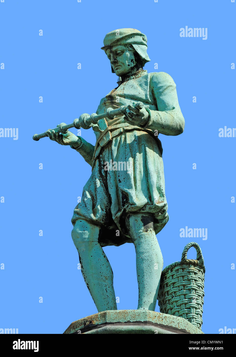 Brussels, Belgium. Place du Petit Sablon. One of 48 statues ...