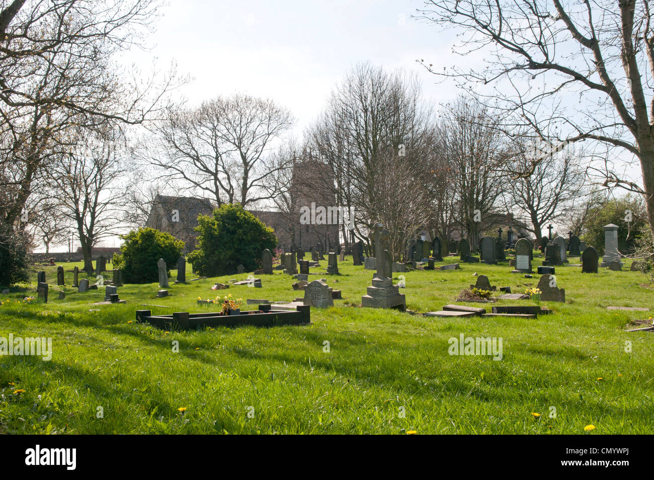 Graveyard; Saint Mary's church, Kippax Stock Photo - Alamy
