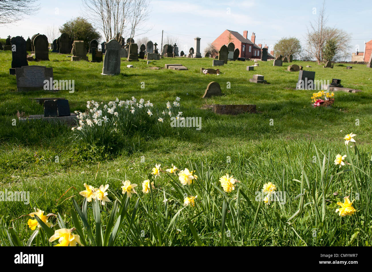 Graveyard; Saint Mary's church, Kippax Stock Photo - Alamy