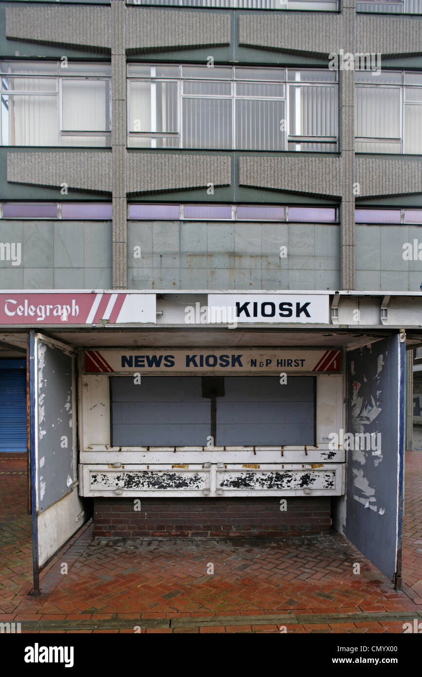 Abandoned newspaper kiosk, Freeman Street, Grimsby, North East ...