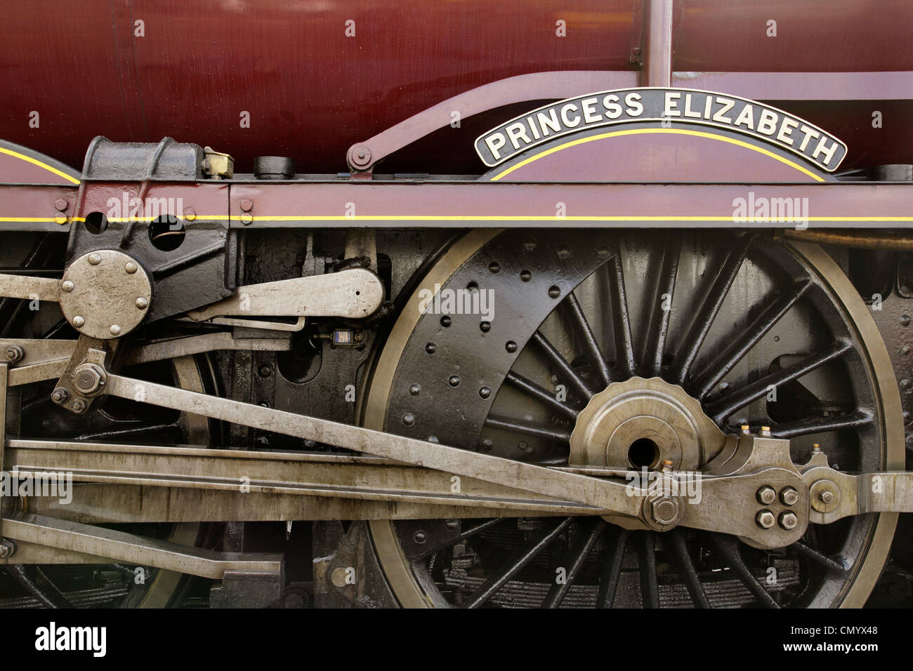 Nameplate ,driving wheels and valvegear of preserved LMS steam ...