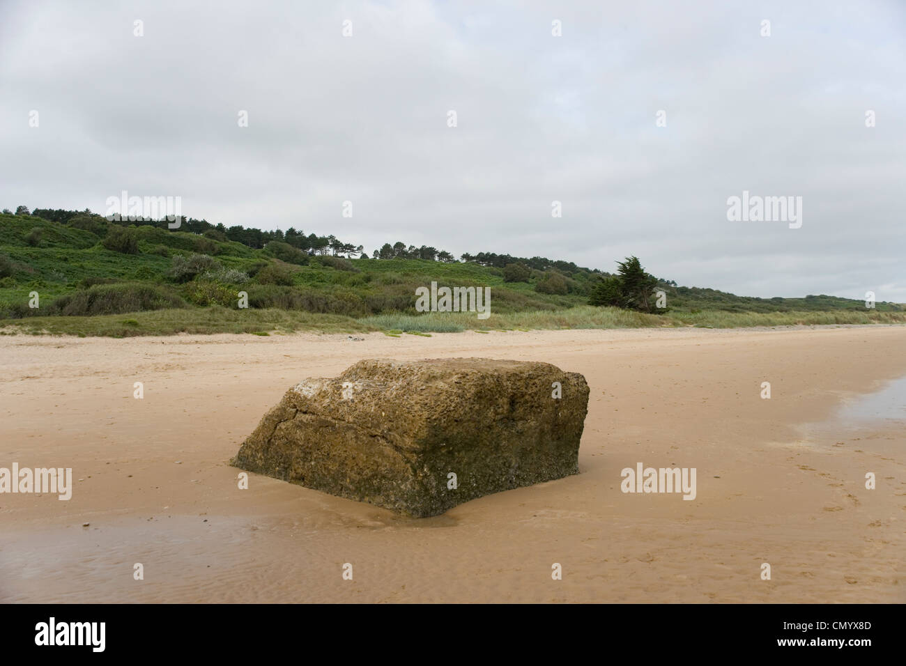 Omaha Beach assaulted on D Day by American forces in Normandy with ...