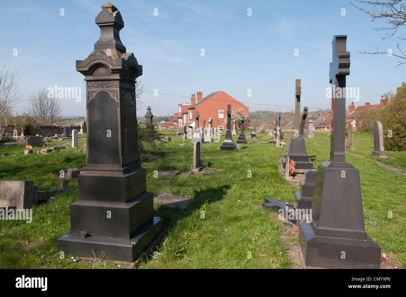 Graveyard; Saint Mary's church, Kippax Stock Photo - Alamy