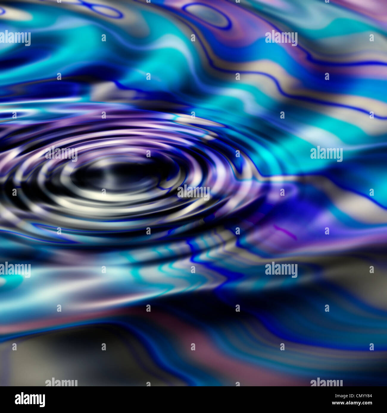 Illustrated oil contaminate water, oil-disaster waves Stock Photo - Alamy