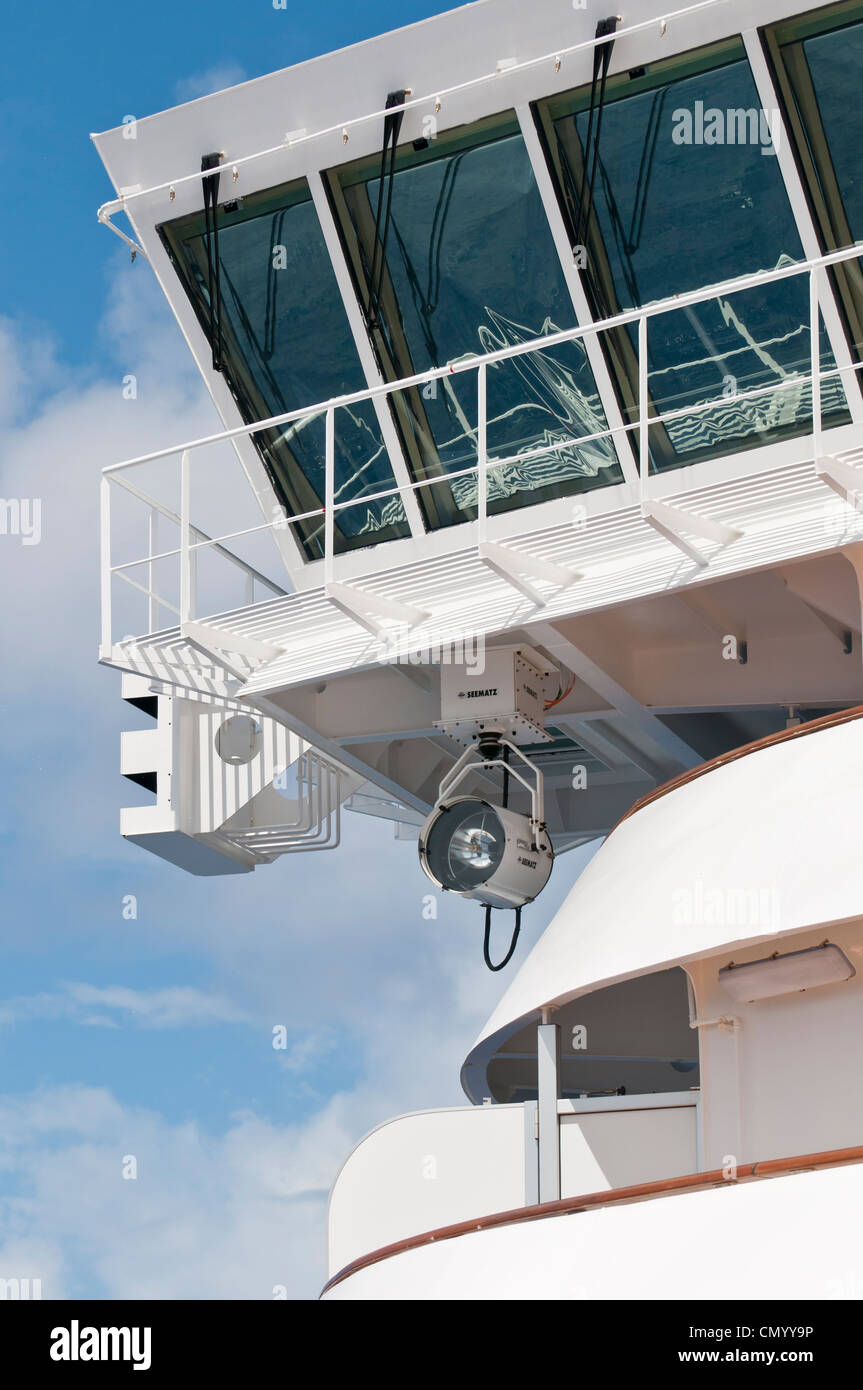 The starboard side corner of the bridge on Holland America's Nieuw ...