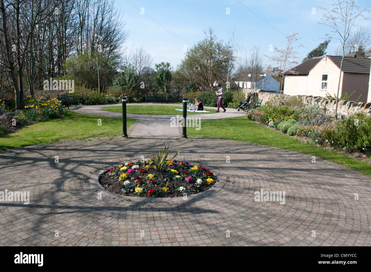 The Wells; Well Lane / High Street public garden, Kippax Stock Photo ...