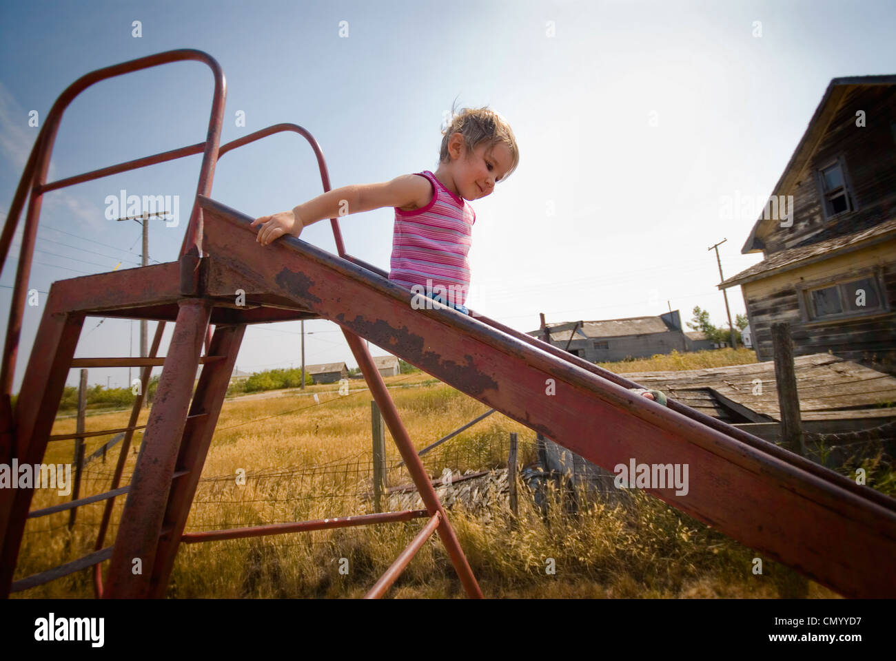 Girl On Slide Side View High Resolution Stock Photography and Images ...
